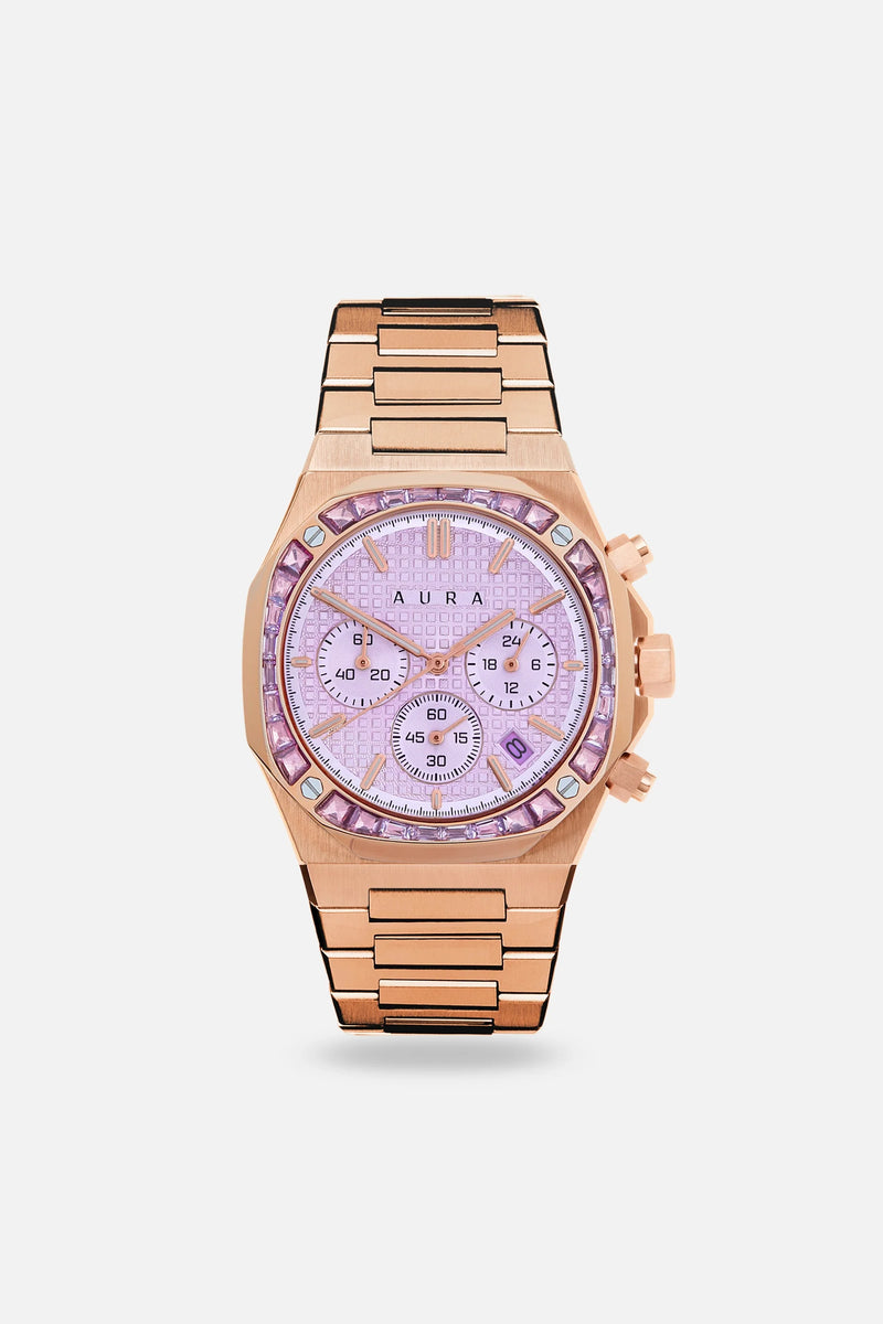 Aura Chronograph 001 - Rose/Lilac – Fedoras.com