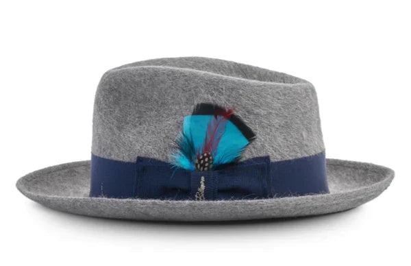 Bellissimo Fox Long Hair Fur Felt Fedora - Gray – Fedoras.com