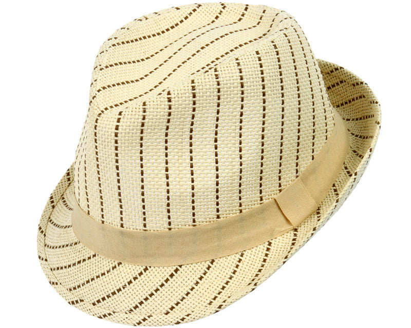 Venice Beach Striped Straw Fedora – Fedoras.com