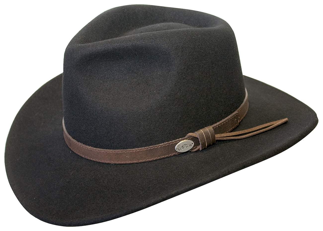 Conner Wool Felt Crushable Aussie Outback Hat – Fedoras.com