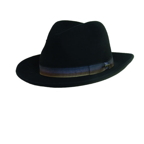 Scala Crushable Wool Felt Fedora Hat with Ribbon – Fedoras.com
