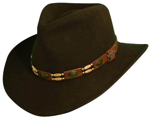 Scala Crushable Wool Felt Beaded Outback Hat – Fedoras.com