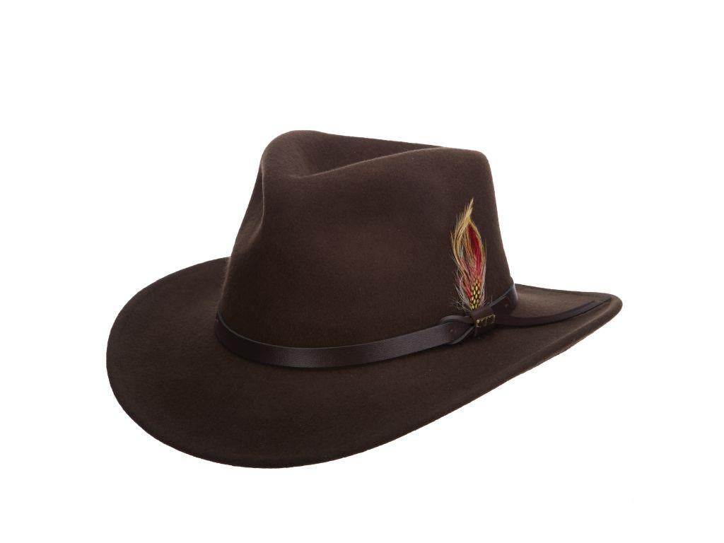 Scala Dakota Hand Made Crushable Wool Felt Outback Hat – Fedoras.com